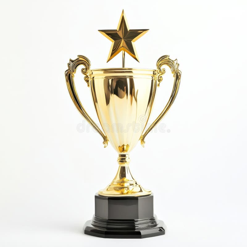 A Gleaming Golden Trophy with a Polished Surface and a Bold Star ...