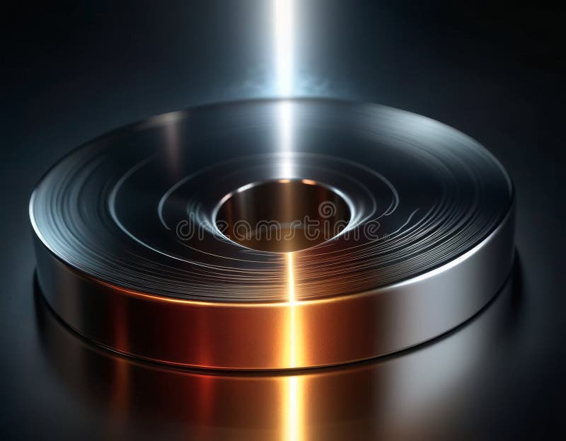 Gleaming Metal Disc Surface Stock Illustration - Illustration of ...