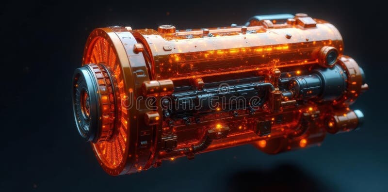 Gleaming Orange Engine Core, Intricate Details, Futuristic Design ...