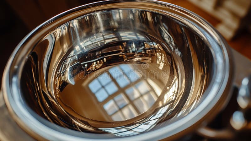 Gleaming Pan Still Life Window Light Kitchen Utensils and Reflected ...