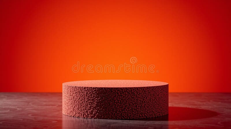 Gleaming Red Cylinder Against Vibrant Backdrop Stock Illustration ...