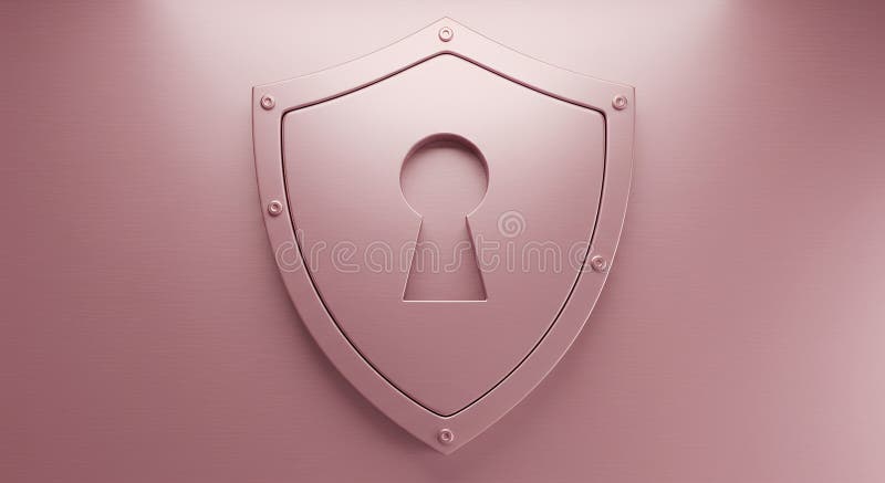 Rose Gold Shield with Keyhole, a Symbol of Security and Protection ...