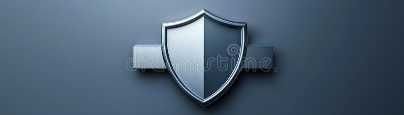 Gleaming Silver Shield on Dark Background, a Symbol of Protection and ...