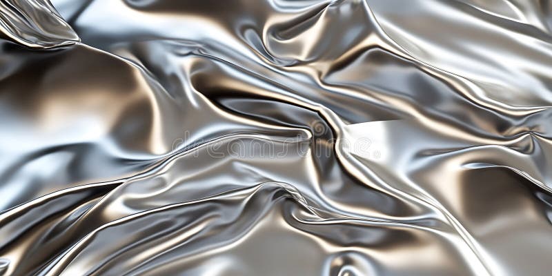Gleaming Silver Waves a Study in Metallic Texture Light and Reflective ...