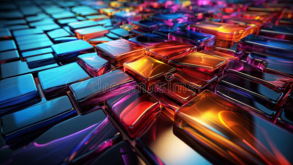 Gleaming Spectrum: a Vibrant Array of Colored Metallic Cubes ...