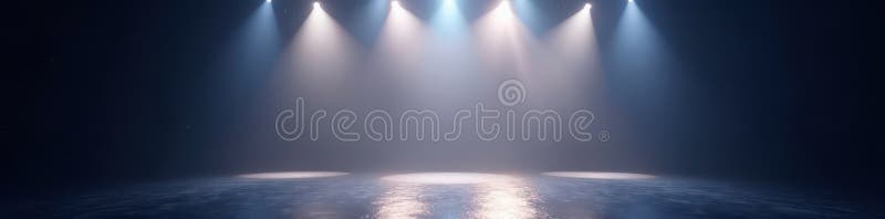 Gleaming Stage, Intense White Spotlights Create Stark Contrast ...