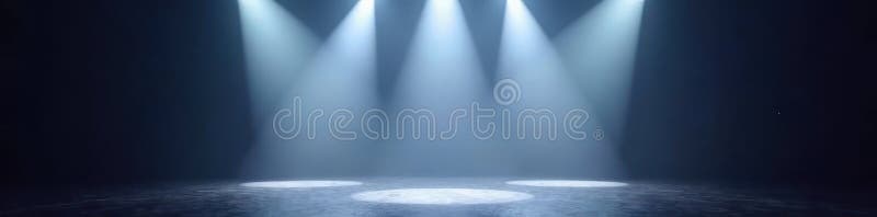 Gleaming Stage, Intense White Spotlights Create Stark Contrast ...