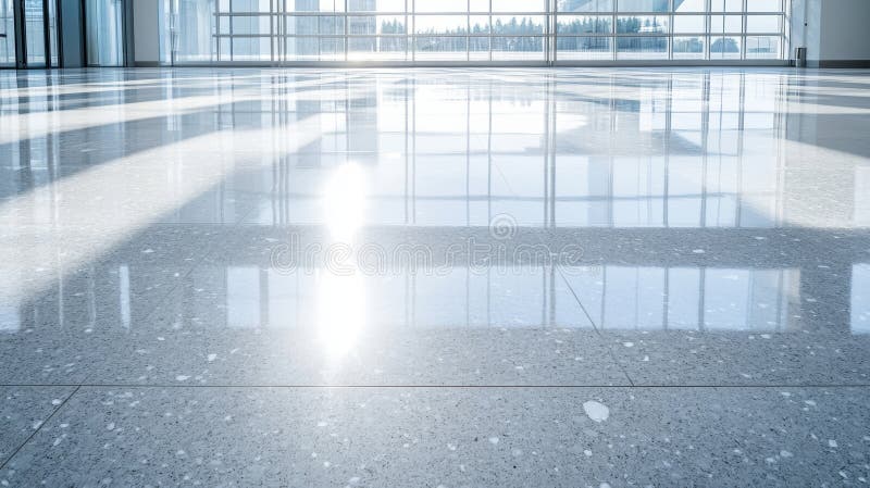 Gleaming Stone Floor Expansive Polished Surface with Subtle Reflections ...
