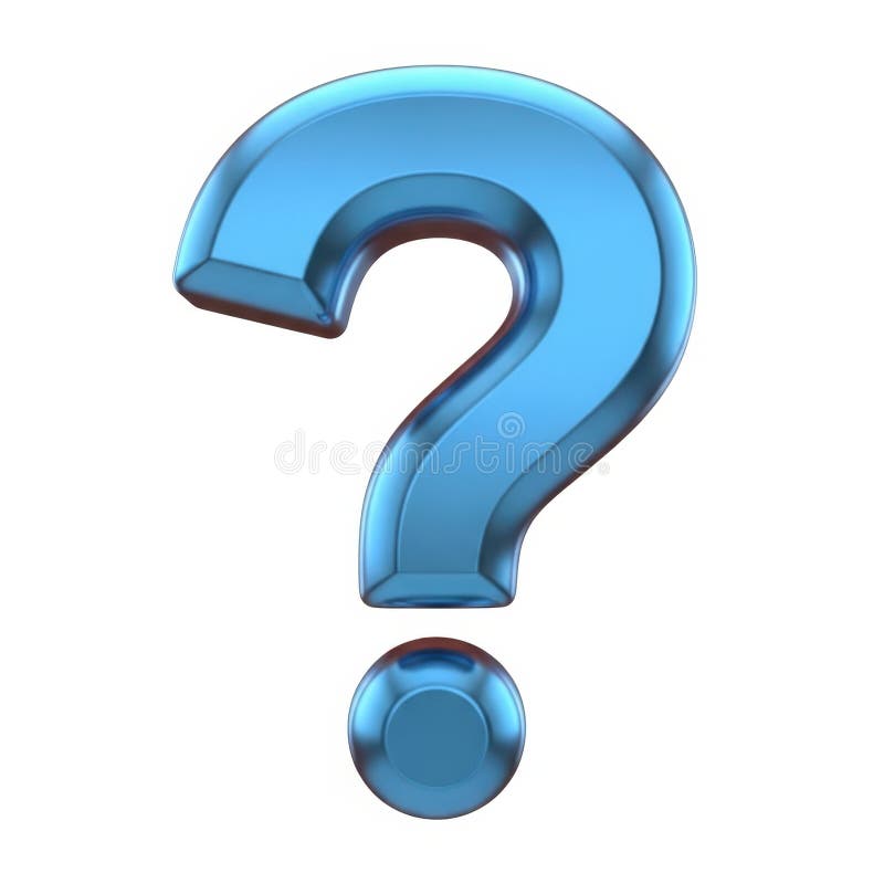 Shiny Blue Question Mark Symbol Icon with Reflection Asking for Answers ...