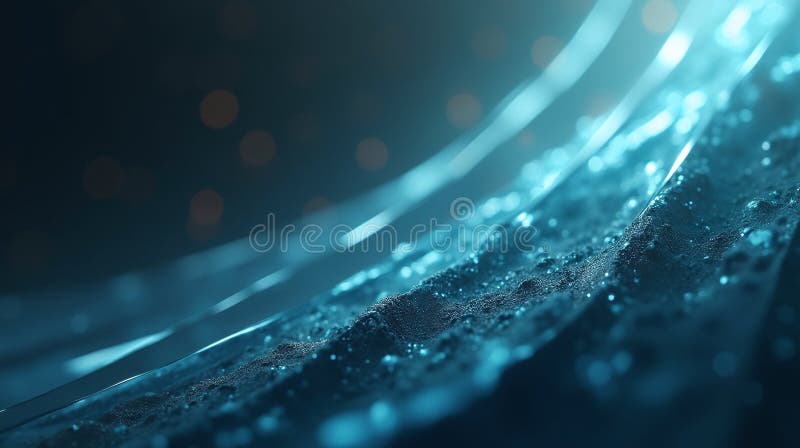 Gleaming, Wavy Texture in a Cool, Ethereal Light Stock Illustration ...