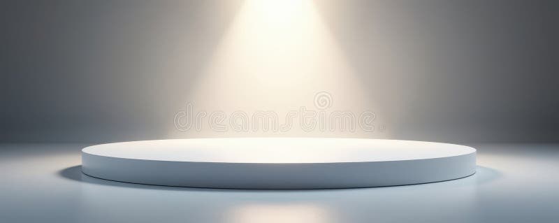 Gleaming White Platform, Sharp Spotlight Cone, Bright, Reflection ...