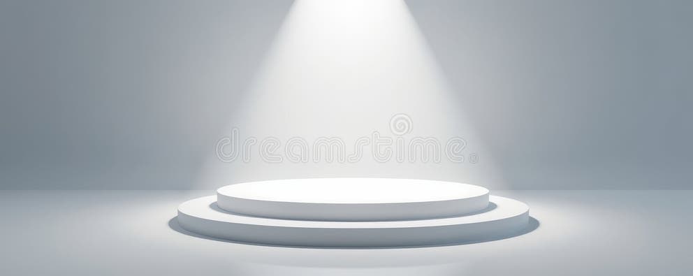 Gleaming White Platform, Sharp Spotlight Cone, Studio, Empty Stock ...