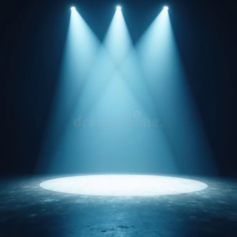 Gleaming White Stage, Intense Spotlights Create Dramatic Effect, Modern ...