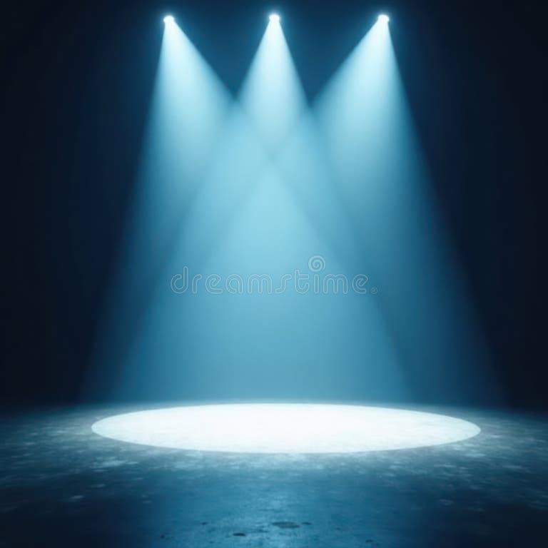 Gleaming White Stage, Intense Spotlights Create Dramatic Effect, Modern ...