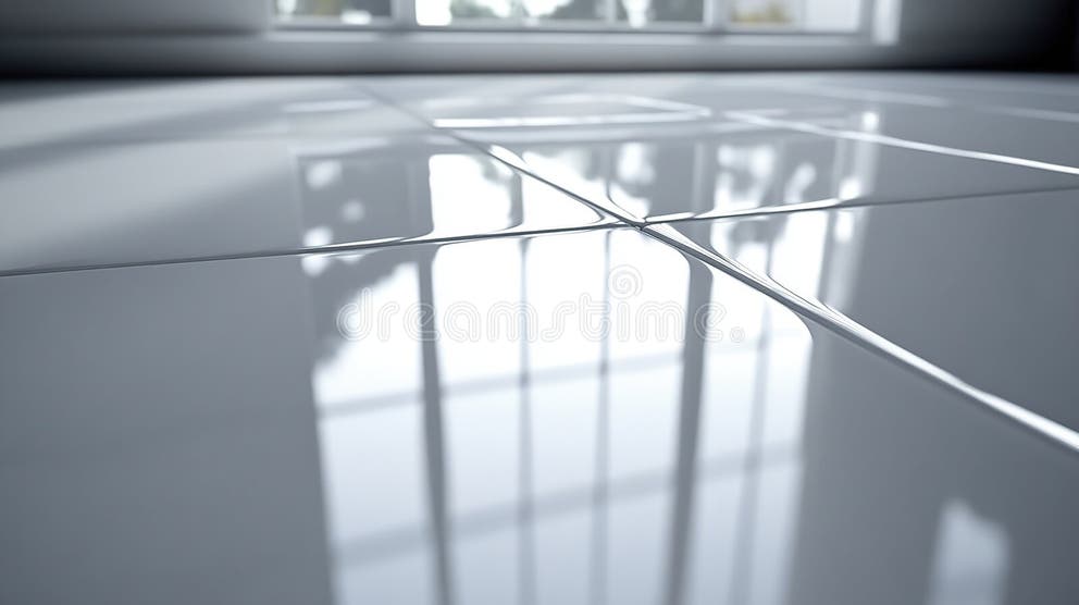 Gleaming White Tile Floor Reflecting Window Light Stock Illustration ...