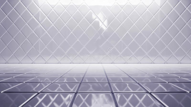 Gleaming White Tiles Form a Modern Room Design Stock Illustration ...