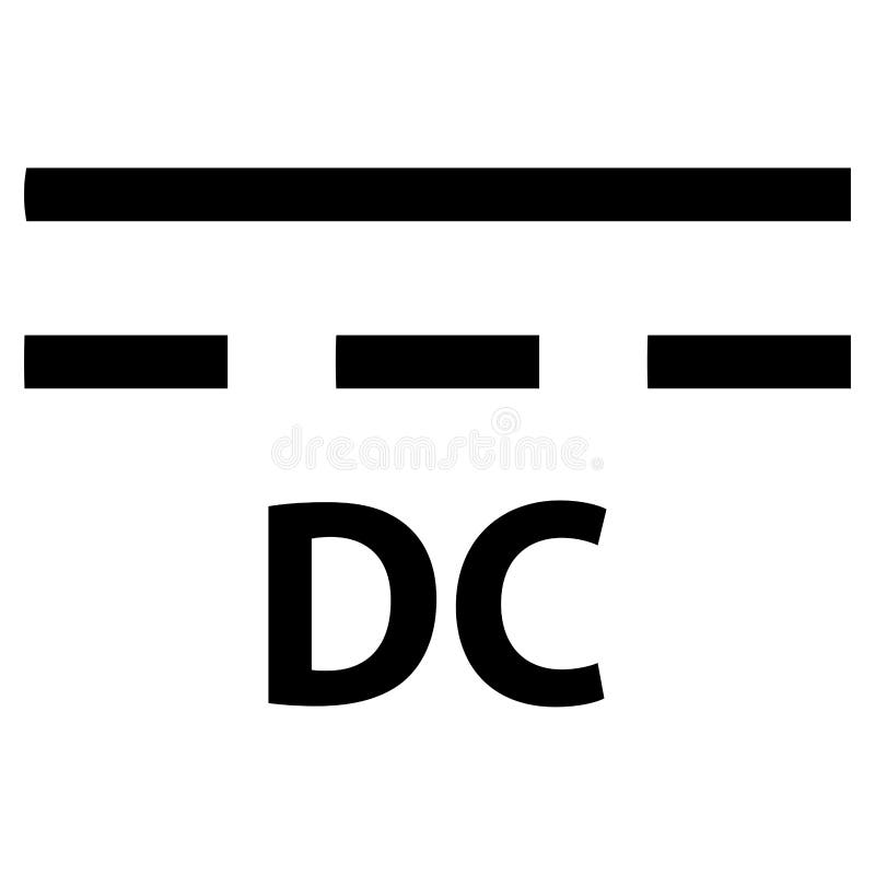 Gleichstrom-Symbol-Zeichen vektor abbildung. Illustration von feld ...