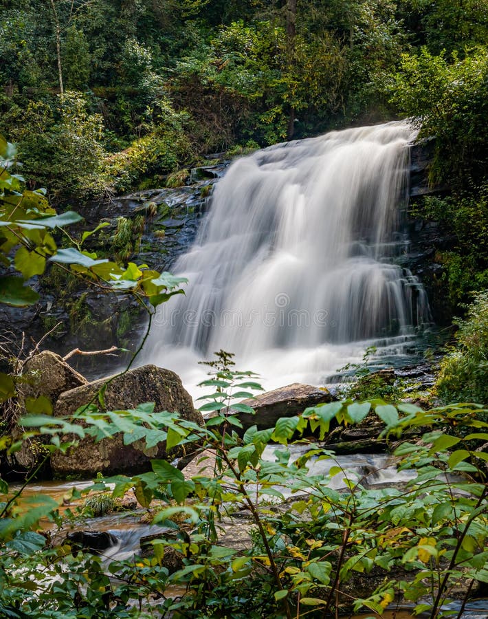 Glen Cannon Waterfall after a Heavy Rain in Late Summer Stock Photo ...