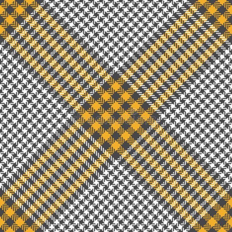 Glen Plaid Pattern in Grey, Yellow, White. Herringbone Seamless Light ...