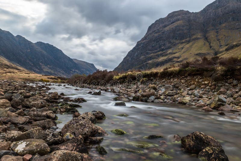 Glencoe River with Smooth Water Flow Stock Photo - Image of flowing ...