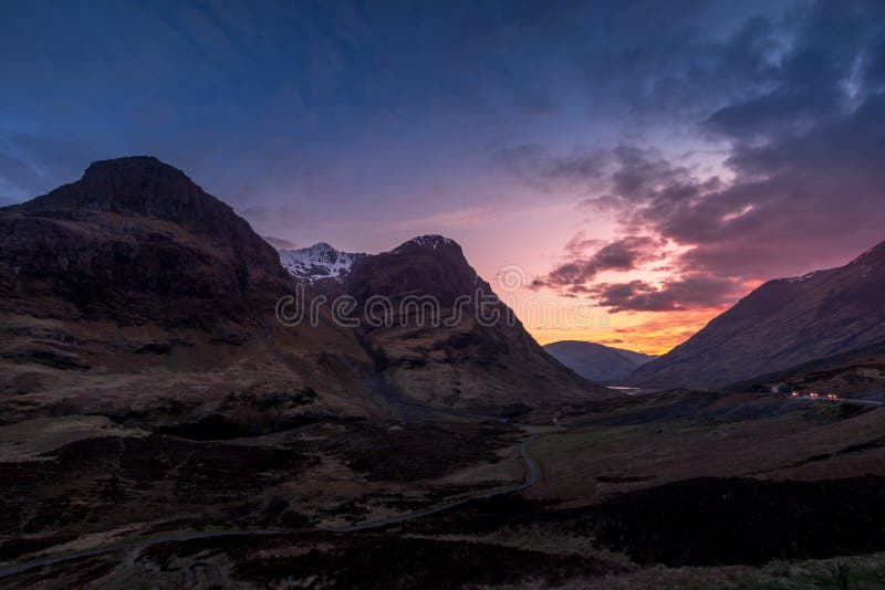 Glencoe Sunet stock image. Image of panoramic, nature - 218874065
