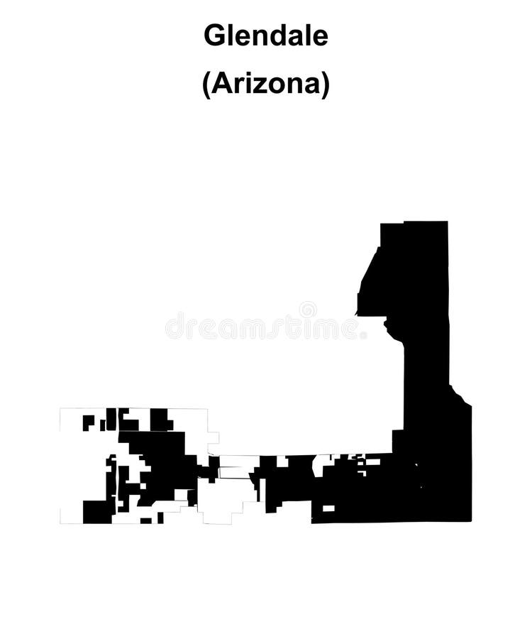 Glendale outline map stock vector. Illustration of silhouette - 357150305