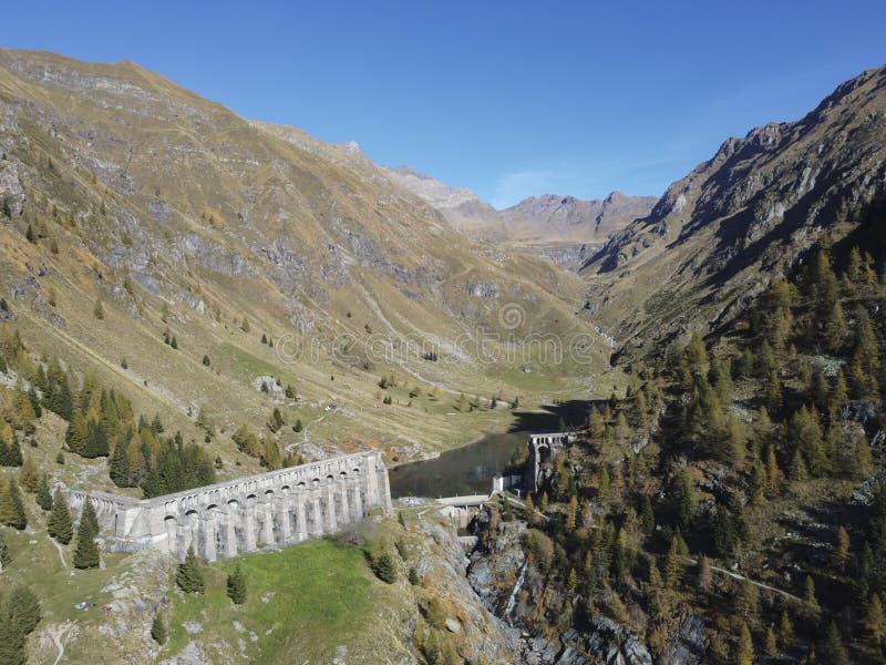 Gleno Dam in the Italian Alps Stock Image - Image of europe, nature ...