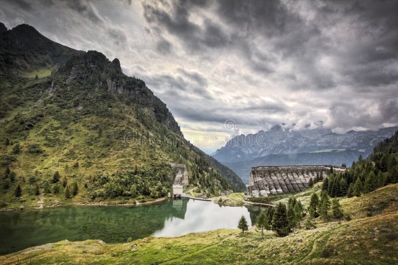 Gleno dam,Italy stock photo. Image of dark, bergamo, long - 77960464