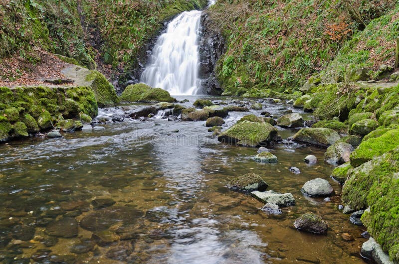 Glenoe Waterfall stock photo. Image of countryside, cascade - 18086718