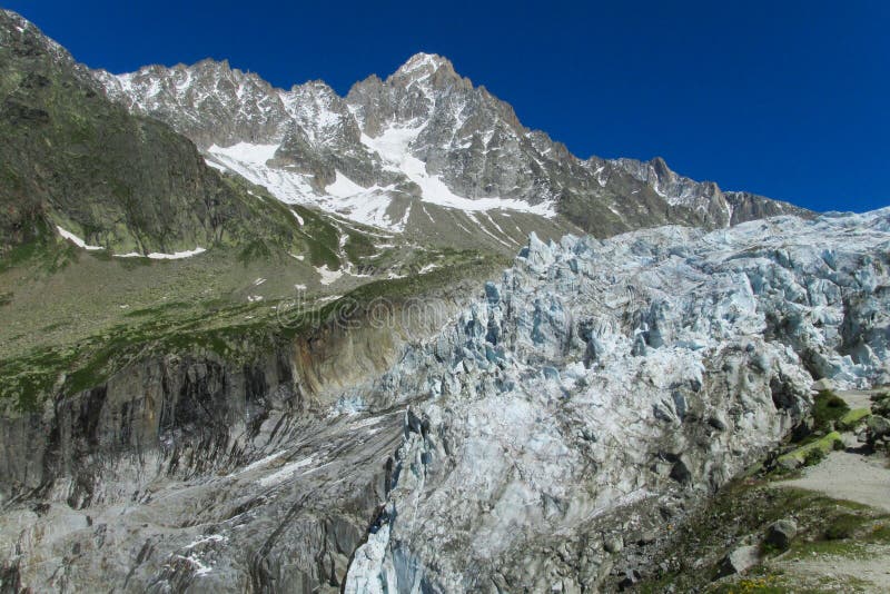 Gletscher in Chamonix-Tal, Alpen Stockfoto - Bild von stark, park: 92819910