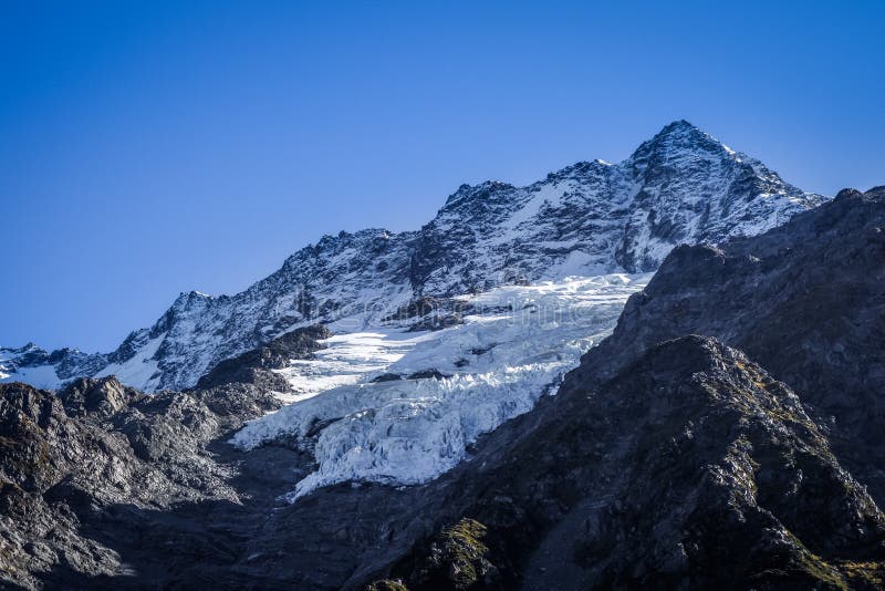 Gletscher Im Tal, Berg-Koch, Neuseeland Stockfoto - Bild von schönheit ...