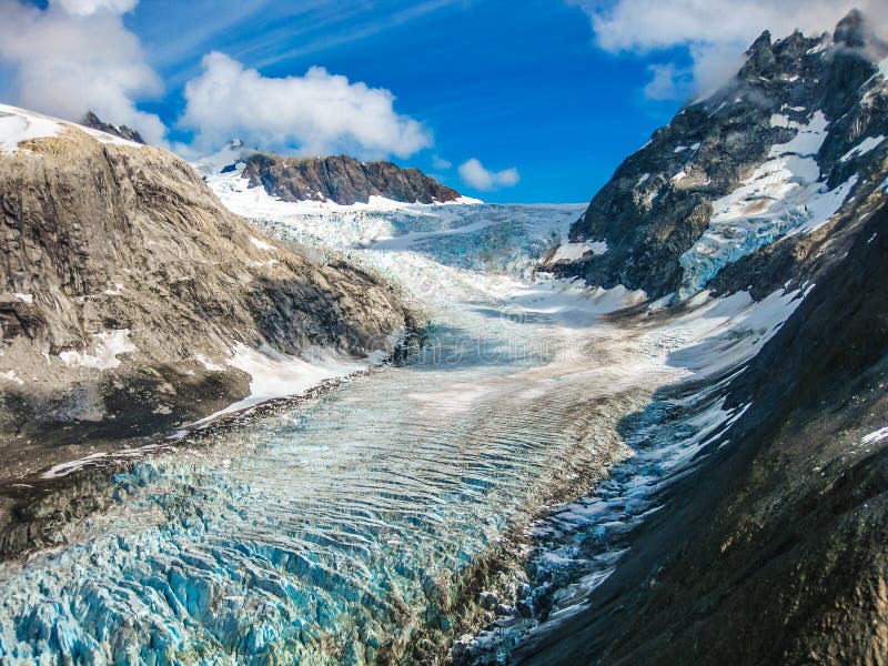 Gletsjer in De Bergen Van Het Nationale Park Van Denali, Alaska Stock ...