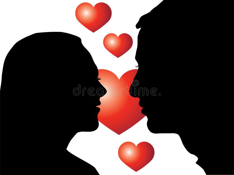 Gli Amanti Proiettano Con Cuore Illustrazione Vettoriale ...