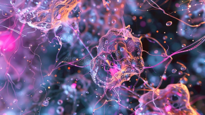 Glial Cells In Various Shapes And Sizes Working Together To Maintain The Structural Integrity Of