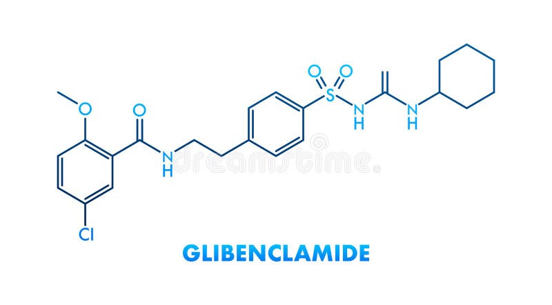 Glibenclamide Concept Chemical Formula Icon Label, Text Font Vector ...