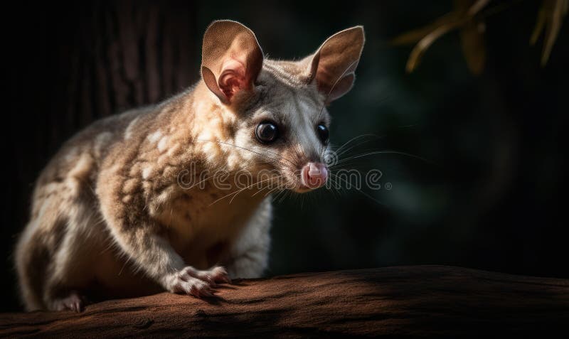 Glider Also Called Flying Phalanger Perched on a Eucalyptus Branch in ...