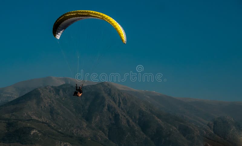 Glider on a Background of Mountains and Sky Stock Image - Image of ...
