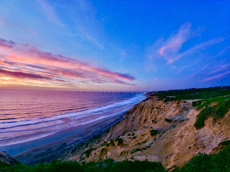 Sunset at torrey pines stock image. Image of pines, diego - 171218209