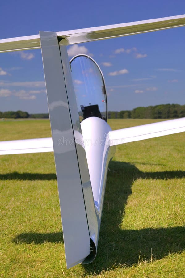 Glider rear view. stock photo. Image of runway, white - 2942296