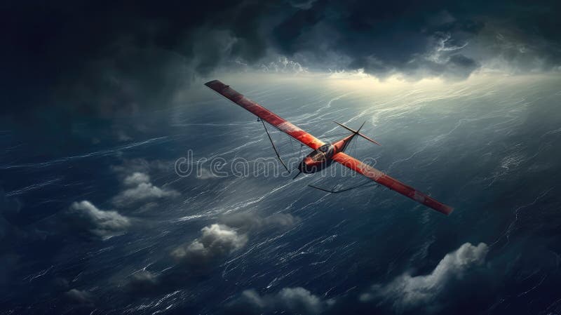 Glider in a Storm Sky. Generative AI Stock Photo - Image of glide, drop ...