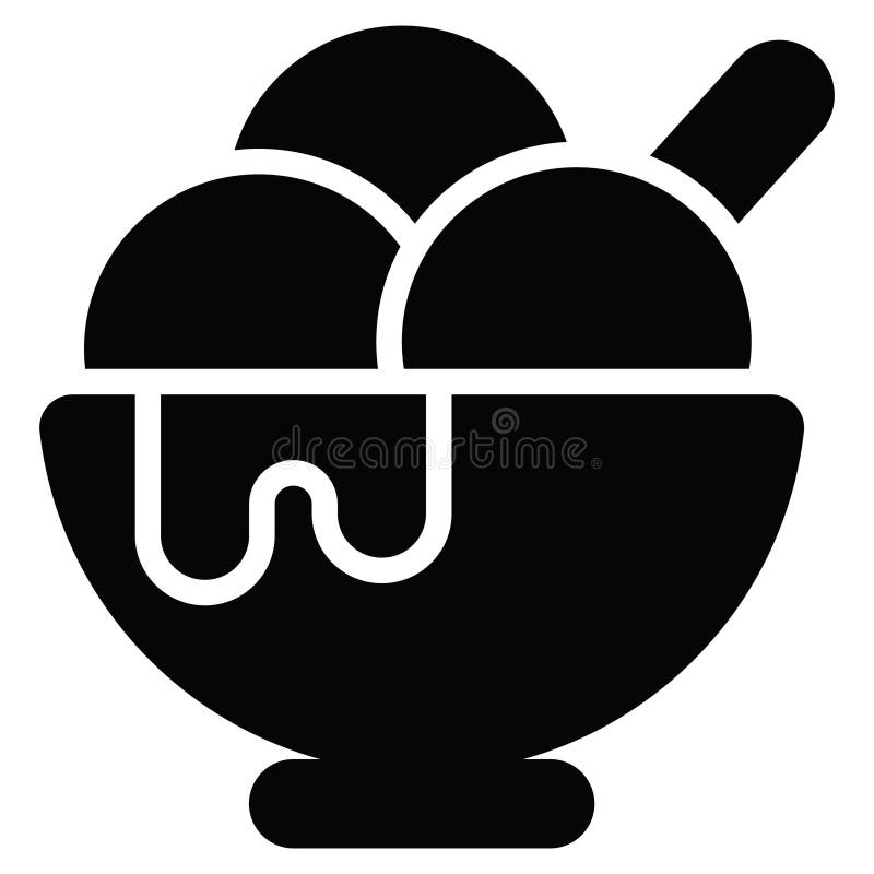 Glifo Vector De Copa De Helado Ilustración del Vector - Ilustración de ...