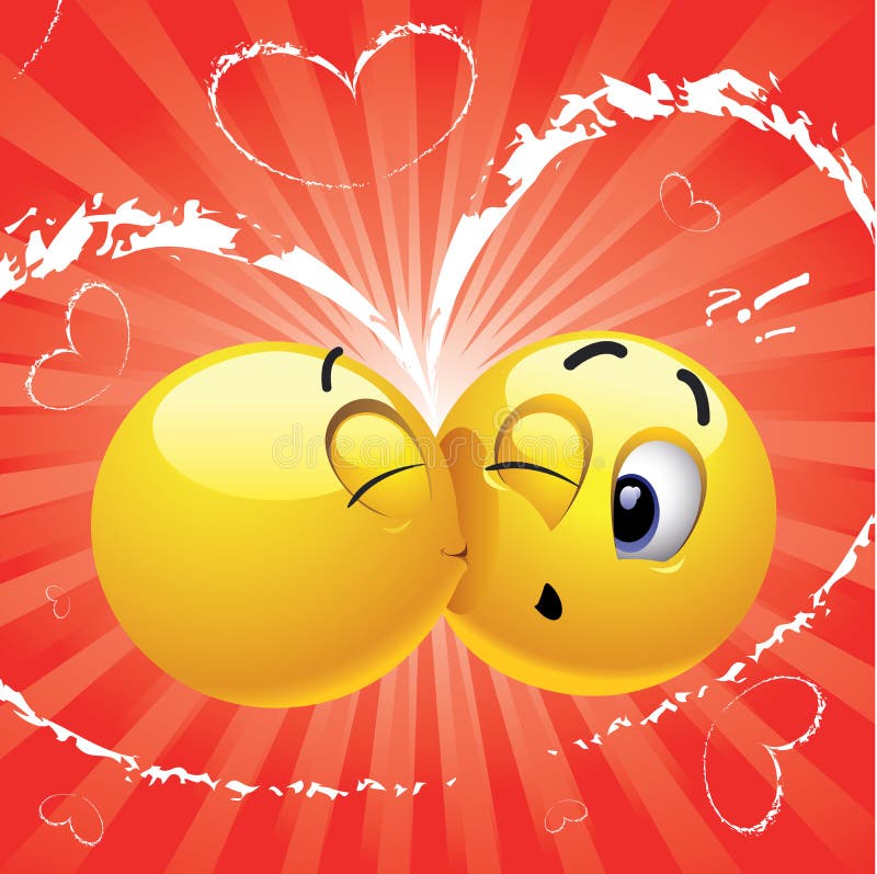 Het kussen emoticons vector illustratie. Illustration of rood - 17648681