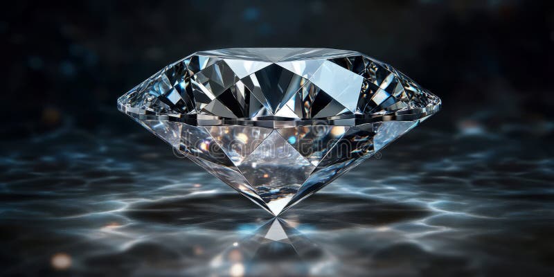 A Glimmering Diamond Surface with Soft Light Reflecting Off Individual ...