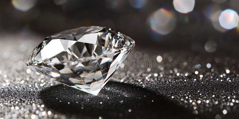 A Glimmering Diamond Surface with Soft Light Reflecting Off Individual ...