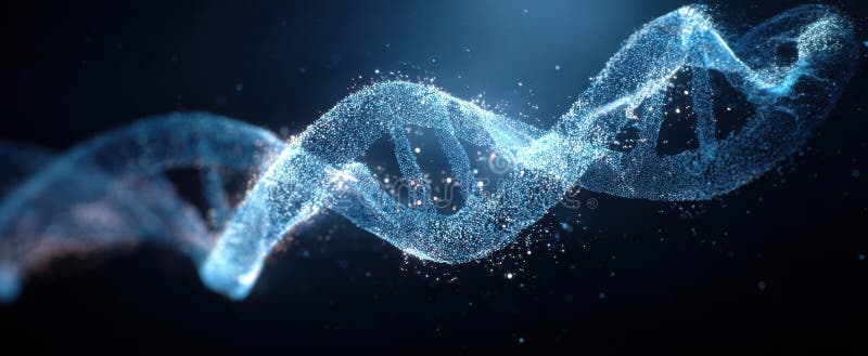 The Glimmering DNA Helix Representing Gene Structure and Biological ...