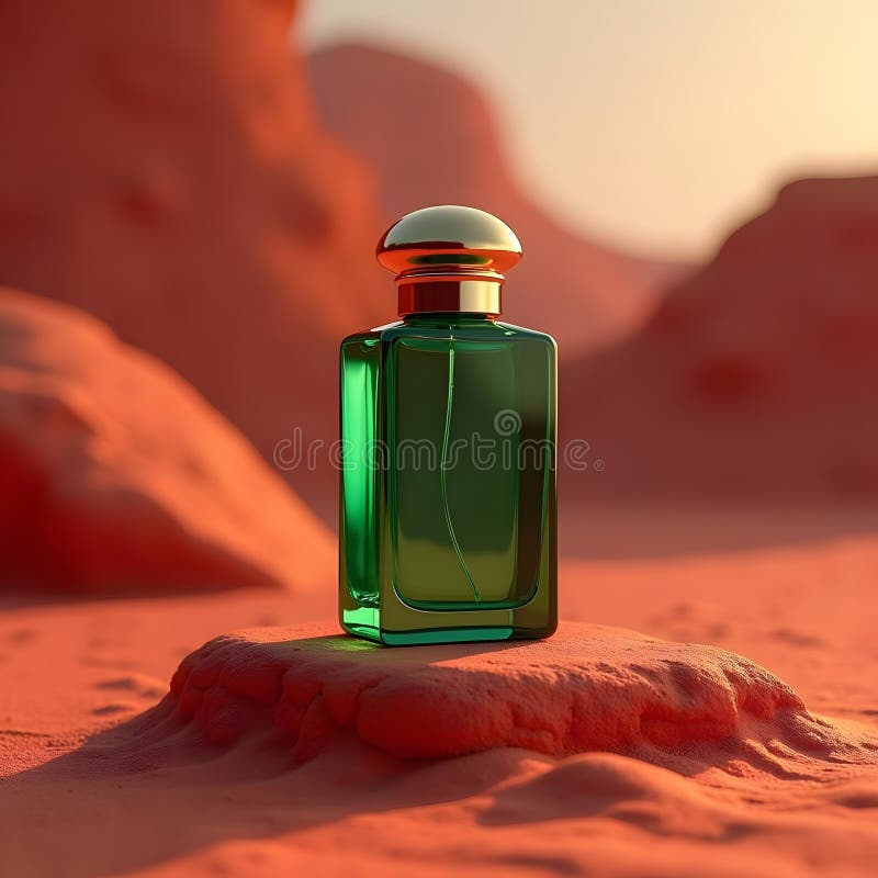 Glimmering Emerald Elixir: a Luxurious Oasis in the Desert Stock ...