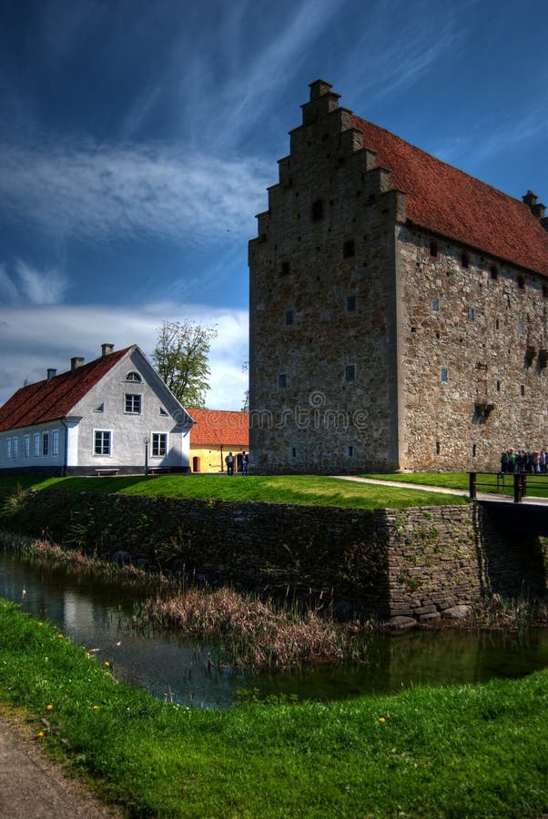 Castle with Moat in Denmark Stock Image - Image of building, famous ...