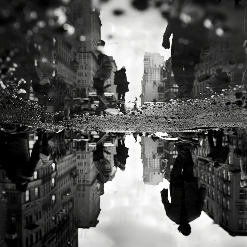 A Glimpse of the Chaotic City Captured through a Small and Still Puddle ...
