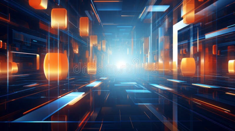 Glimpse of the Future in Abstract Digital Art Stock Illustration ...