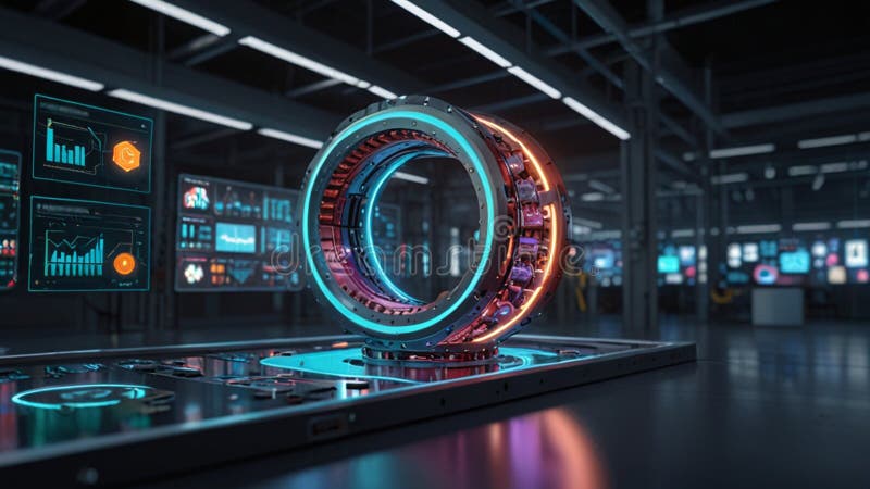 A Glimpse into the Future: a Futuristic Display Stock Illustration ...